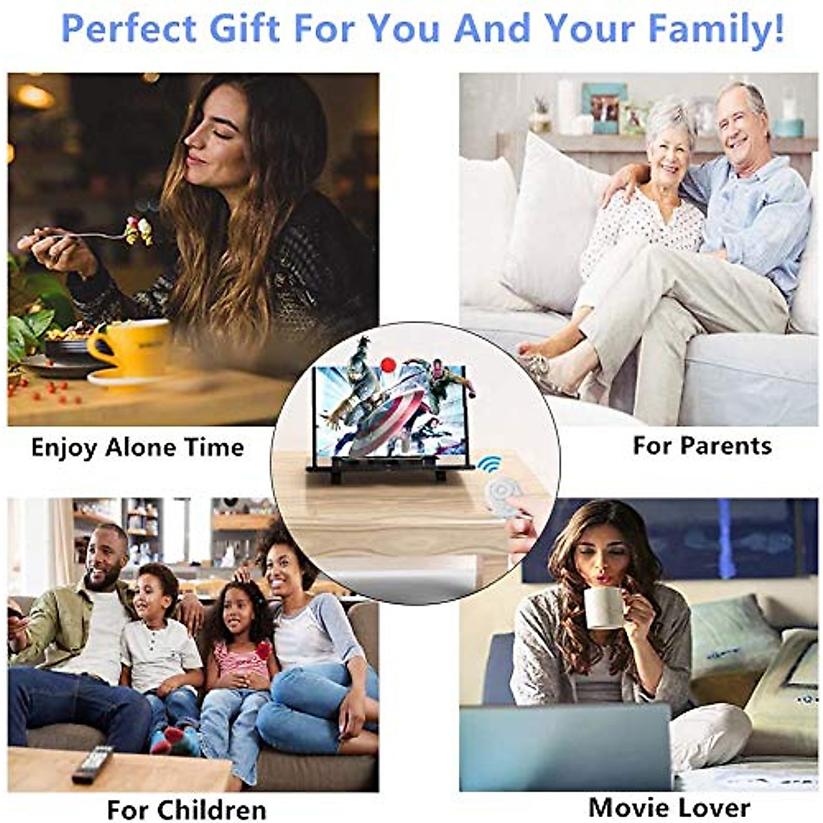 mozeeda Screen Expanders & Screen Magnifier Amplifier,3D HD New Phone Holder 12" Screen Amplifier,Movies,Videos,Games Movie Video Phone Foldable Stand Screen Phone Projector for All Smartphones