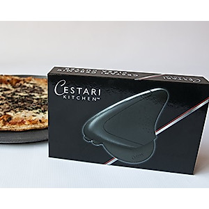 Pizza Cutter Wheel: Easy Clean - Protective Blade Guard -Razor Sharp Ceramic Edge Cuts Smoothly - Sharper than Stainless Steel, No Rust Nonstick Pizza Slicer - Luxury Gift Box - Pizza Gifts | Cestari