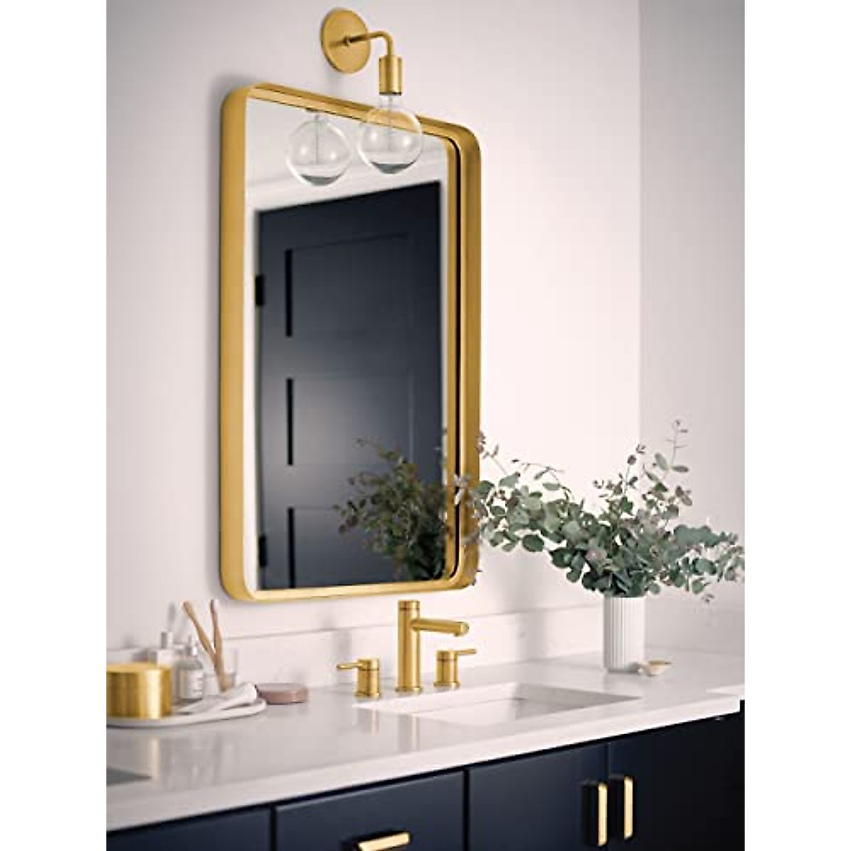 Moen Align Brushed Gold Two-Handle Modern 8-Inch Widespread Bathroom Faucet Trim Kit, Valve Required, T6193BG