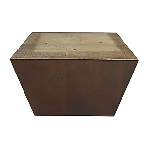 ComfortStyle Furniture Legs, Sofa Couch and Chair 3" Tall x 5" Extra Wide Wood Feet Replacement, Set of 4 Feet, Heavy Duty, Walnut Finish