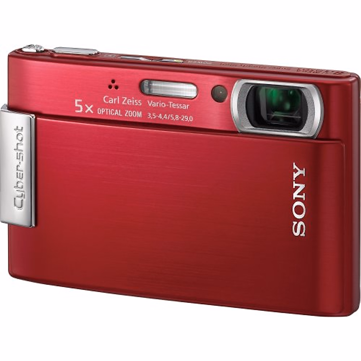 Sony Cybershot DSC-T200 8.1MP Digital Camera with 5x Optical Zoom with Super Steady Shot Image Stabilization (Red)