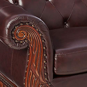 ACME Top Grain Leather Loveseat, Dark Brown Leather