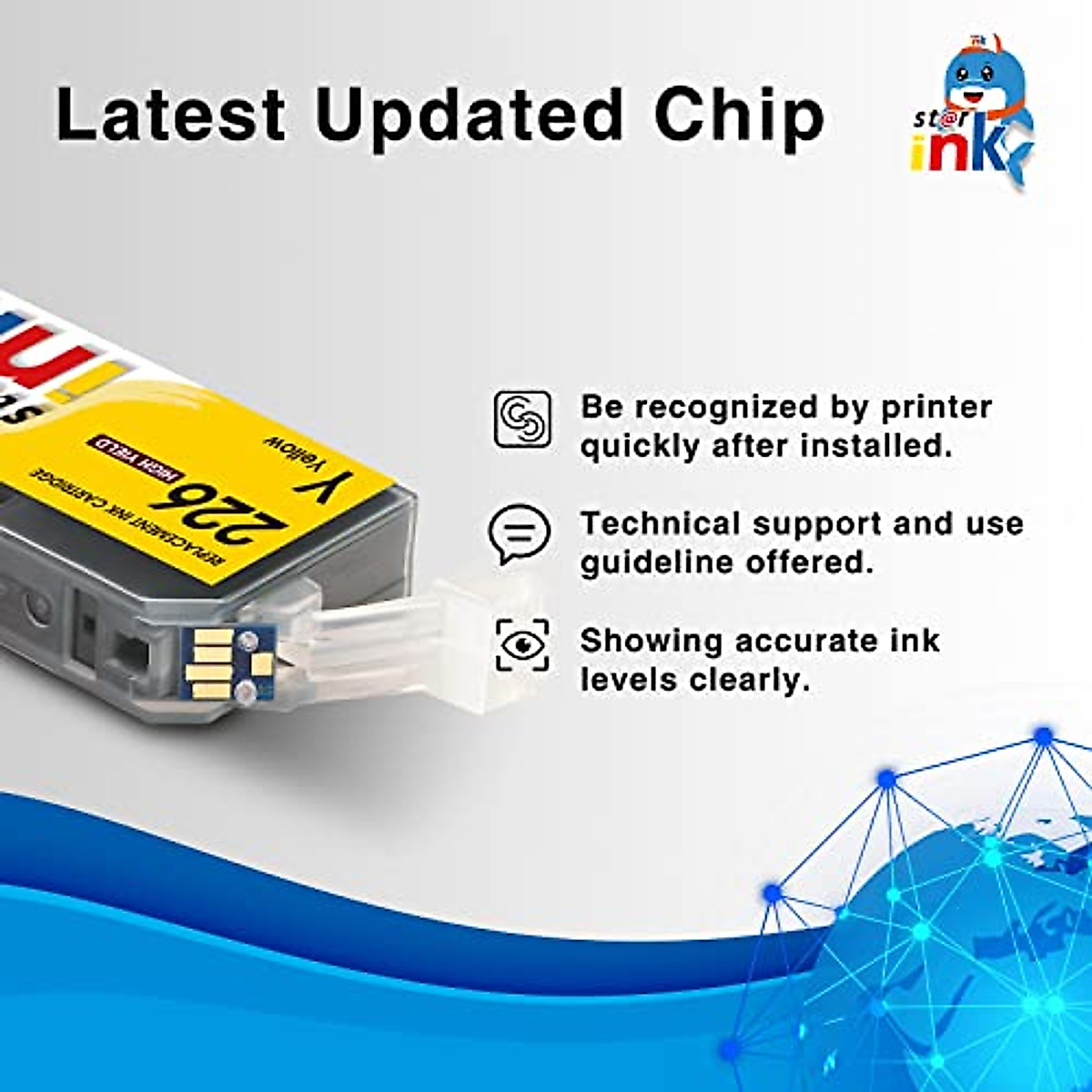 starink 225 226 Ink Cartridges, Compatible Replacement for Canon PGI225 CLI226 for Pixma MG6220 MG6120 MG8120 MG8200 MG6100 MG8100 MG6200 Printer (3PGBK, 3BK, 3 Gary, 3C/3M/3Y), 18 Packs