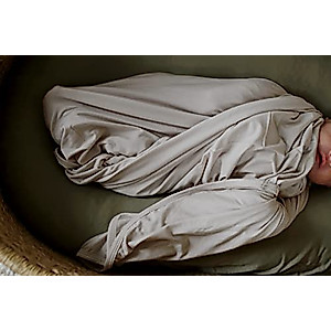 Marlowe & Co Premium Knit Viscose from Bamboo Swaddle Blanket, 47in x 47in (Natural)