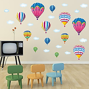 DECOWALL SG2-1301N2 12 Hot Air Balloons in The Sky Kids Wall Stickers Wall Decals Peel and Stick Removable Wall Stickers for Kids Nursery Bedroom Living Room d?cor