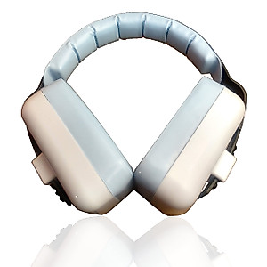 DECIBEL DEFENSE Junior Kids Ear Protection 28dB NRR Noise Reduction Hearing Protection Earmuffs for Infants Babies & Toddlers, Blue, Regular