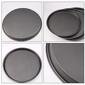 SHUANGSHI Pizza Pan, 9/10/11/12-Inch Non-Stick Pizza Pan Carbon Steel Pizza Oven Tray Shallow Round Pizza Plate Pan Roasting Tin 9 inch