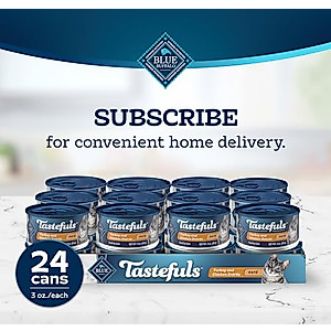 Blue Buffalo Tastefuls Wet Cat Food Paté, Made with Natural Ingredients, Turkey and Chicken Entrée, 3-oz Cans (24 Count)