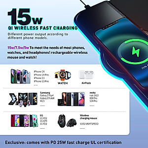 Gaming Mouse pad with Wireless Charging,25W PD Fast Charging RGB Mousepad Gaming Accessories for Desk,Upgrade Your Gaming and Office Setup with Large Desk pad (Black-with 25W pd Charger)