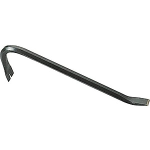 Edward Tools Gooseneck Wrecking Bar - Extra strength drop forged steel pry bar for easier demolition - Gooseneck for added ripping bar leverage - Nail puller end/chisel end - Rust proof (12 Inch)
