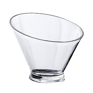 FRCOLOR Acrylic Clear Bowl Food Serving Bowls Salad Bowl Snack Containers Slant Bowl Serving Dish for Dessert Fruit Vegetable Appetizer