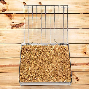 tonchean Hay Feeder Wall Mount for Horses, Metal Goat Hay Feeder Heavy Duty Wall Hay Rack Less Wasted Grass Holder for Cattle Sheep Livestock