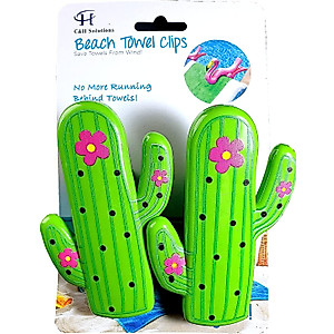 4 Pairs (8 Ct) Cactus Style Beach Towel Holders, Clips, Beach, Patio or Pool Accessories, Portable Towel Clips, Chip Clips, Secure Clips ( 4 Set Per Order )