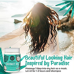 Island Fresh Organic Coconut Oil (54 oz) - Organic Virgin Coconut Oil Great for Baking, Versatile Cooking Oil, DIY Hair Oil & Skin Oil, Cold-Pressed, Certified Organic & Non-GMO