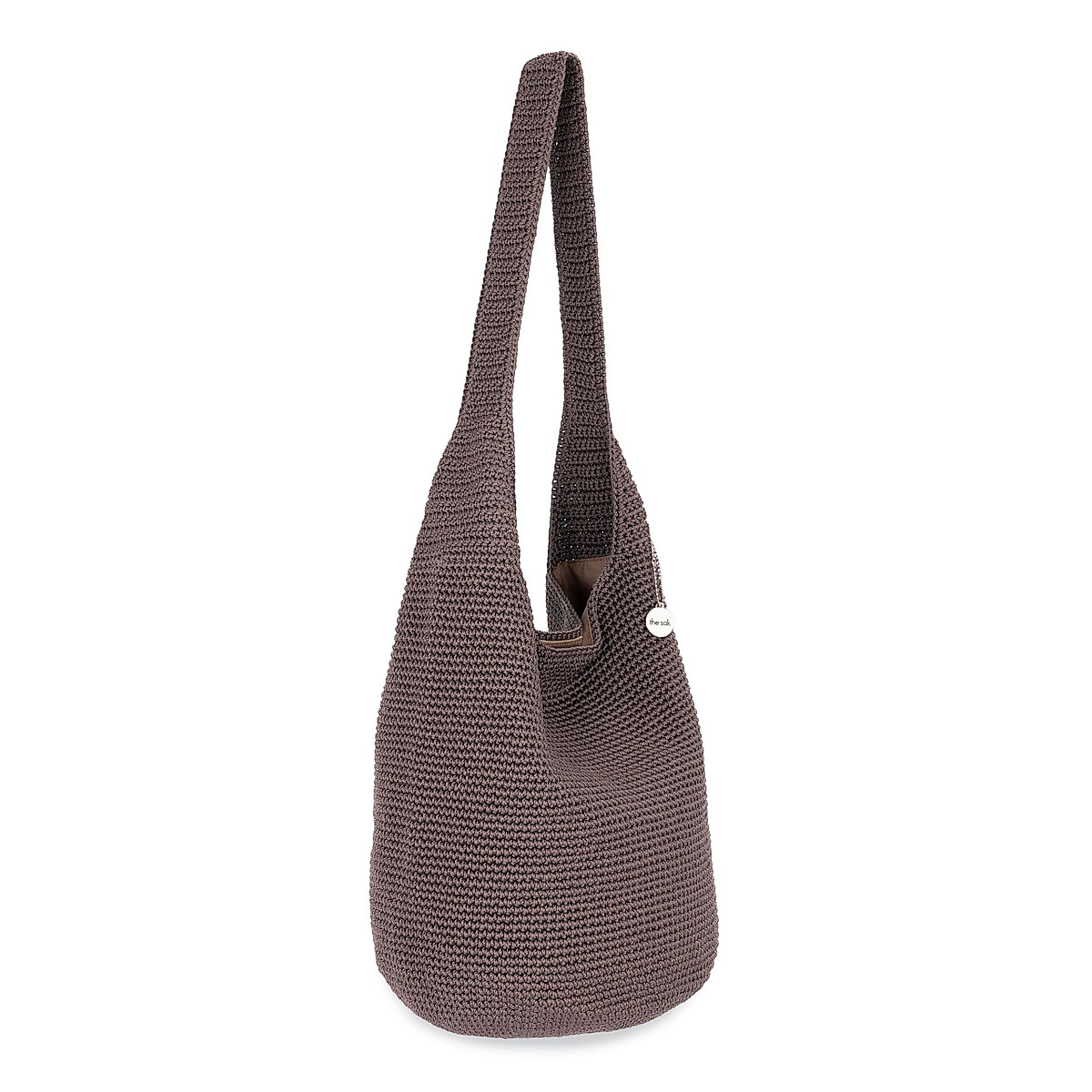 The Sak 120 Hobo Bag in Crochet, Large Purse with Single Shoulder Strap, Mushroom