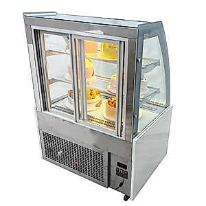 HayWHNKN 48inch Refrigerated Display Case Floor Type Commercial Cake Cooler Showcase Bakery Cabinet Display with Demist Equipment 220v
