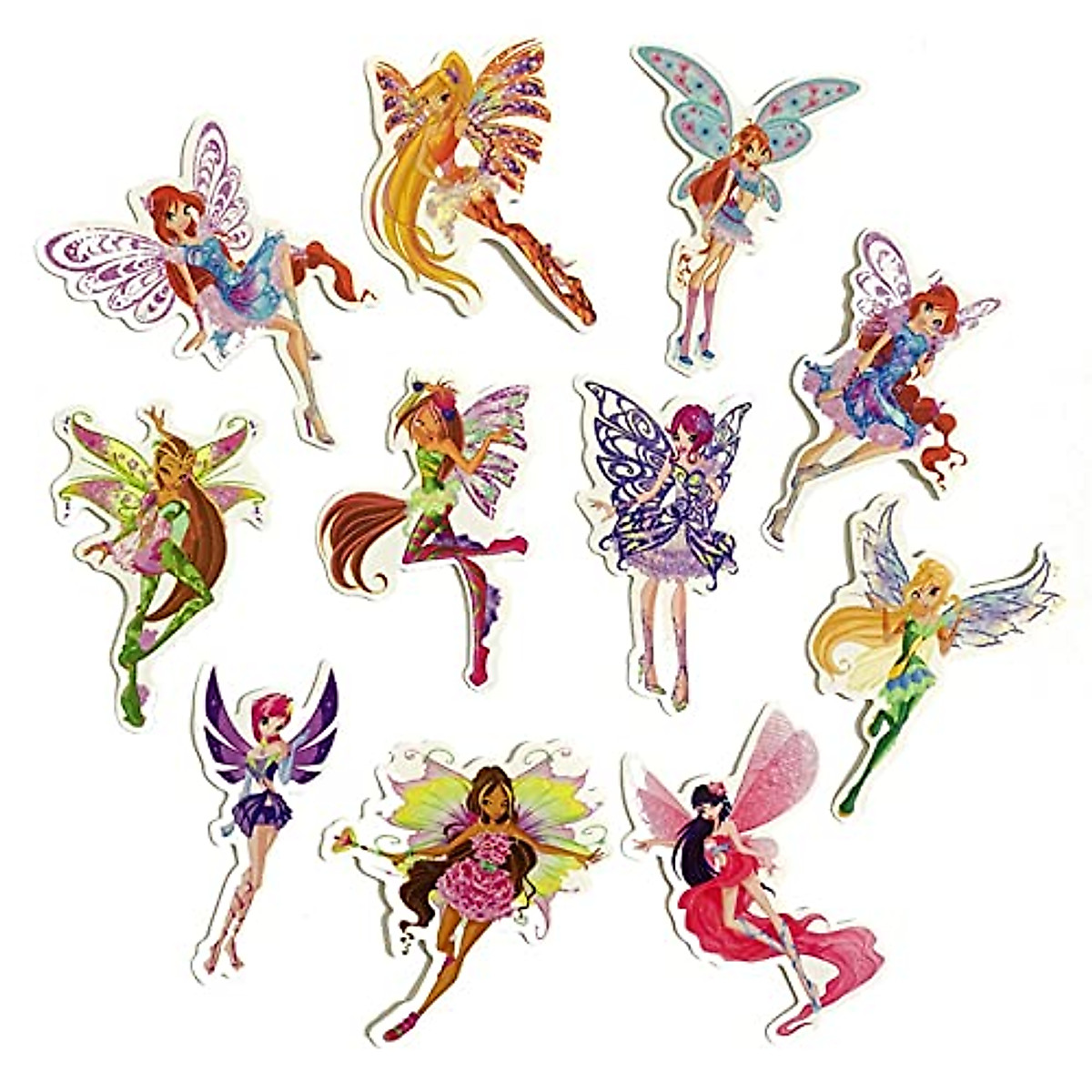 Aiwuding Winx Club Stickers Pack, 70PCs, Fairy Witch Stickers, Aesthetic Vinyl Waterproof Decals, Stickers for Hydro Flask, Laptop, Water Bottle, Stickers for Kids, Toddlers, Teens, Girls, Cute Cool Car Stickers (Wins