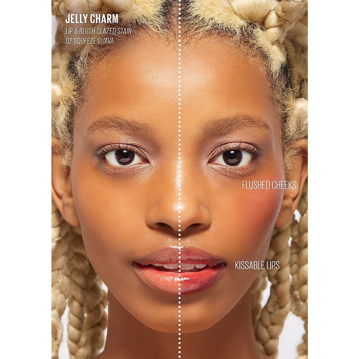 Kaja Lip & Blush Glazed Keychain Stain - Jelly Charm 04 Fig Soda | with Triple Berry Complex, Lemon Fruit Extract & Olive Squalane, Hydrating, Long Lasting Lip Tint