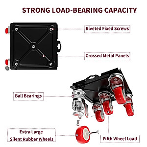 MAOERFUL Furniture Dolly Heavy Duty Furniture Movers with 5 Silent Rubber Wheels Carbon Steel Panel Furniture Lift Mover Tool Set, Perfect for Appliance, Sofa, Tables, Cabinet Piano - Max Load 3300LBS