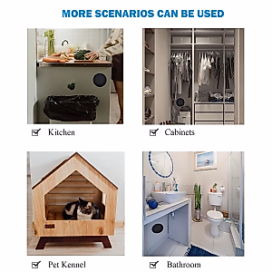 Xcivi Universal Bin Odor Absorption Filter, activated carbon deodorizer for bins, compost bins, countertops and recycling bins, 12-pack (round)