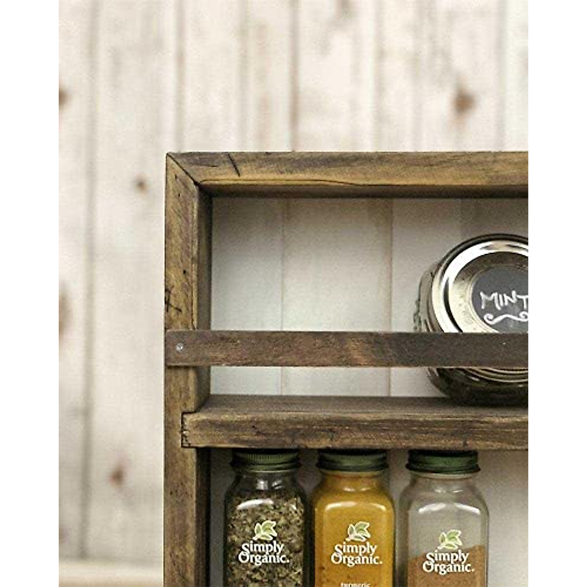 Mansfield Cabinet No. 104 - Solid Wood Spice Rack Cabinet Antique White/Castle Grey