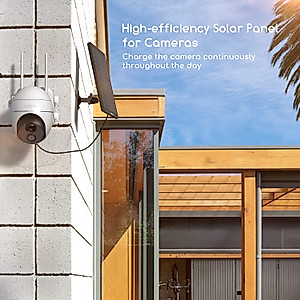 COOAU Solar Panel for Outdoor Security Camera, Waterproof Solar Panel with 10ft USB Cable Compatible with DC 5V Rechargeable Battery Camera, Continuous Power Supply for Security Camera (No Camera)