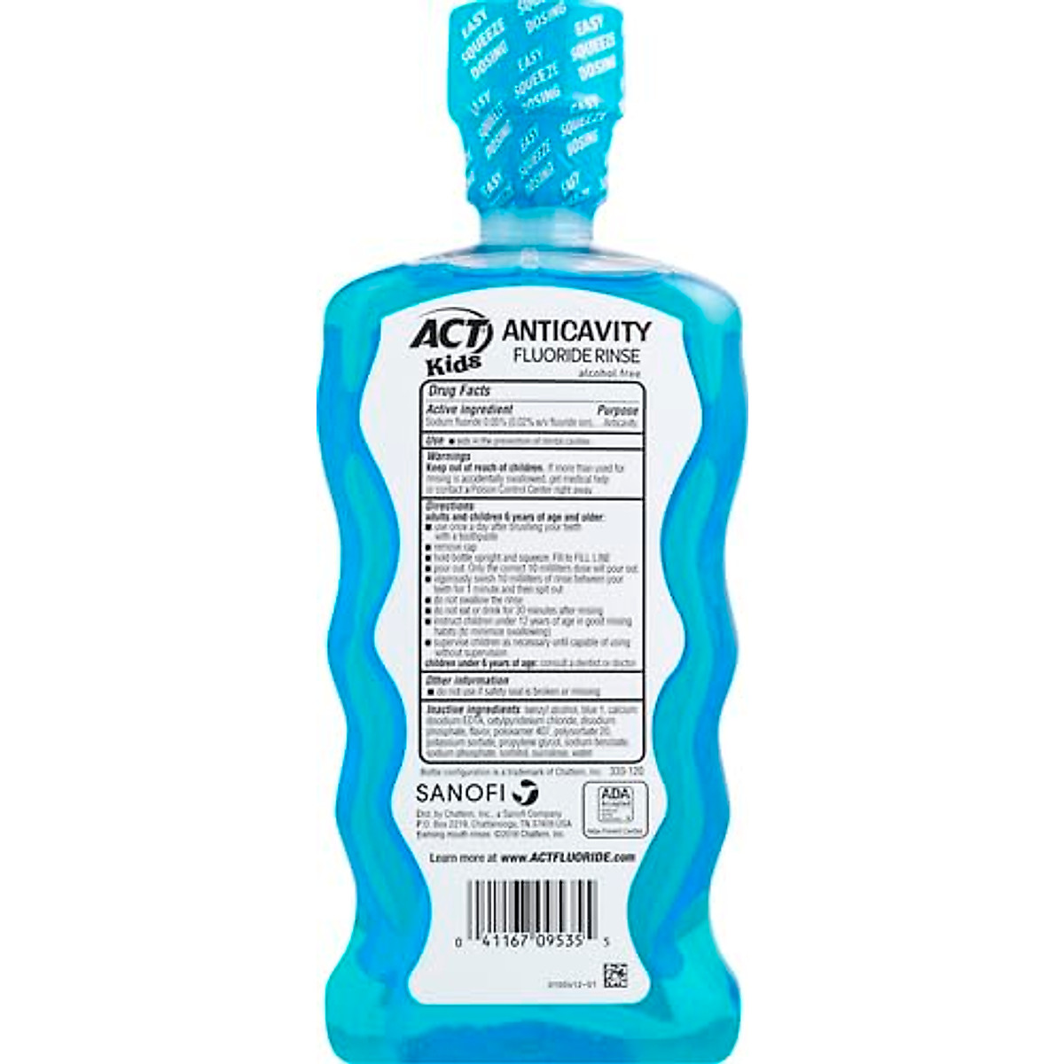 ACT Kids Anticavity Fluoride Rinse Pineapple Punch 16.9 fl. oz. Accurate Dosing Cup, Alcohol Free
