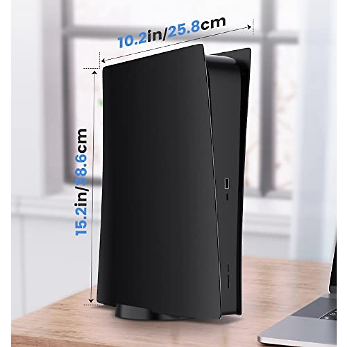 Black PS5 Faceplate Case Cover Customized PS5 Plate for Disc Playstation 5 Console Hard Shell Skin Replacement Cover Plates Matt Black Side Plate for Playstation 5