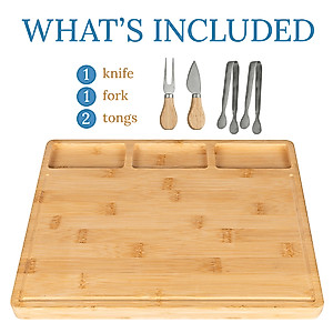 ImpiriLux Charcuterie Board Set | Large Bamboo Cheese Platter & Utensils | Ideal for Hosting, Catering, House Warming Gifts, Weddings, Couples, Moms