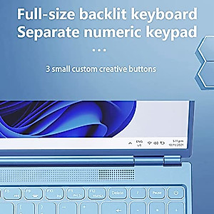 16 Inch Laptop, 2.4G 5G WiFi 1920X1200 HD IPS Display Portable Laptop, 12GB High Bandwidth Onboard DDR4 RAM, Full Size Backlit Keyboard for Home Entertainment, Gaming, Meetings (12GB+512GB US Plug)