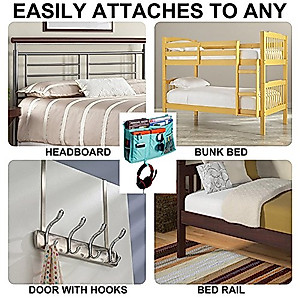 MoYag Bedside Storage Organizer, Haopyou Bedside Caddy Hanging Storage Bag for Bunk and Hospital Beds, Dorm Rooms Bed Rails,Baby Bed,Baby Cart,Car Backrest with 8 Pockets(Green)