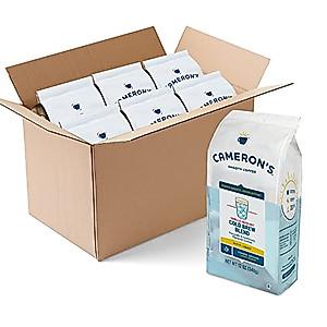 Cameron's Coffee Roasted Ground Coffee Bag, Vanilla Hazelnut Cold Brew Blend, 12 Ounce, Pack of 6