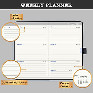 2024 Pocket Planner/Calendar - Pocket Planner 2024, JAN 2024 - DEC 2024, Pocket Calendar 2024 for Purse, 6.3'' × 3.8'', Elastic Bound, Bookmark, Inner Pocket, Agenda Planner with Pen Holder