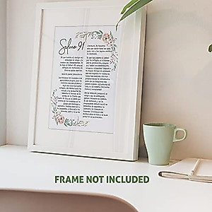 Salmo 91 En Espanol Wall Decor - Psalm 91 Cuadro - Christian Wall Decor In Spanish - 8x10 - Unframed