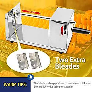 RioRand Manual Stainless Steel Twisted Potato Slicer Spiral Vegetable Cutter French Fry