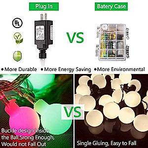 Globe Led String Lights, Mibote 55ft 112 Leds Colored Fairy Lights Waterproof Plug In String Lights for Halloween Outdoor Indoor Bedroom Patio Garden Party Wedding Patio Christmas Xmas Tree Decoration