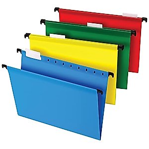 Office Depot® Brand Hanging File Folders, 8 1/2" x 11", Letter Size, Assorted Colors, Box Of 20 Folders