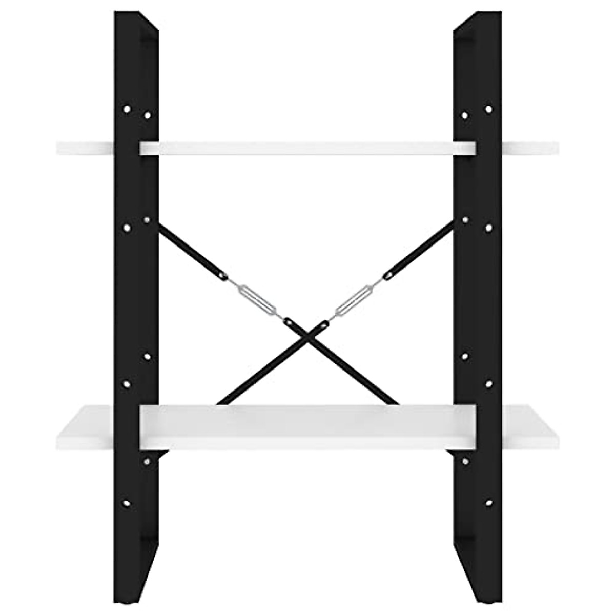 YUHI-HQYD 2-Tier Book Cabinet,Modern Open Bookcase,Plant Shelf,Kitchen Shelf,Floor Shelving Unit,Display Shelf,Easy to Clean and Maintain,Assembly Required, White 23.6"x11.8"x27.6" Engineered Wood