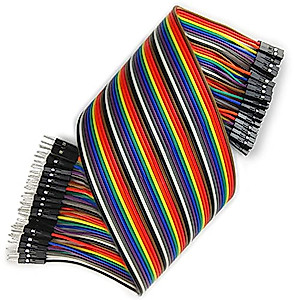 MMOBIEL 120 Pcs Multicolored Dupont Breadboard Jumper Wires 40-pin M/F, M/M, F/F Ribbon Cables Kit Compatible with DIY Arduino, Raspberry Pi 2 3 4 Projects, Length 20cm / 8 Inch