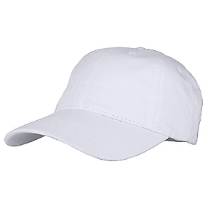 Gelante Cotton Twill Washed Unstructure Baseball Cap - Adjustable Blank Hat for Men Women - Wholesale Bulk Lot 6 Pack (White)