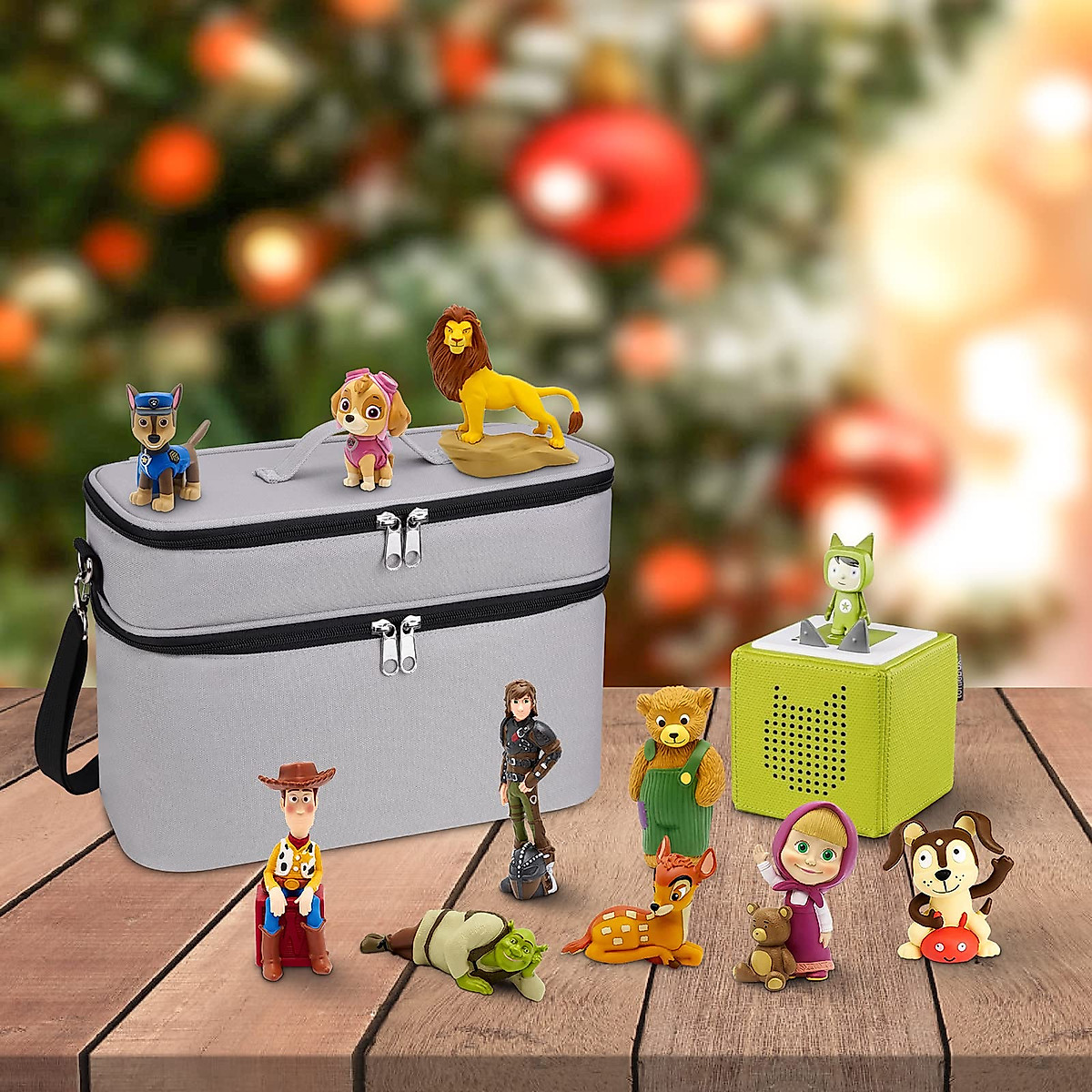 Bevegekos Storage Carrying Case Bag for Tonies/Storypods Accessories, for Tonie Characters, Charging Station & Headphone, Case Only (Large, Grey)