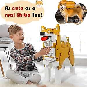 EP EXERCISE N PLAY 1512 PCS Large Dog Building Set Animals Building Blocks 1:1 Life-Size Shiba Inu Pets Toys Gifts for Kids or Adult