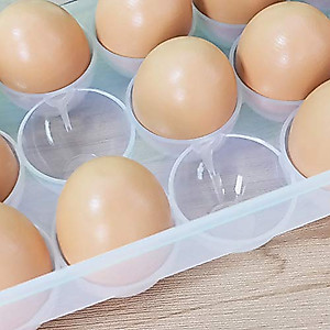 Begale 4-Pack Clear Plastic Egg Storage Holder, Egg Holder Case For Refrigerator