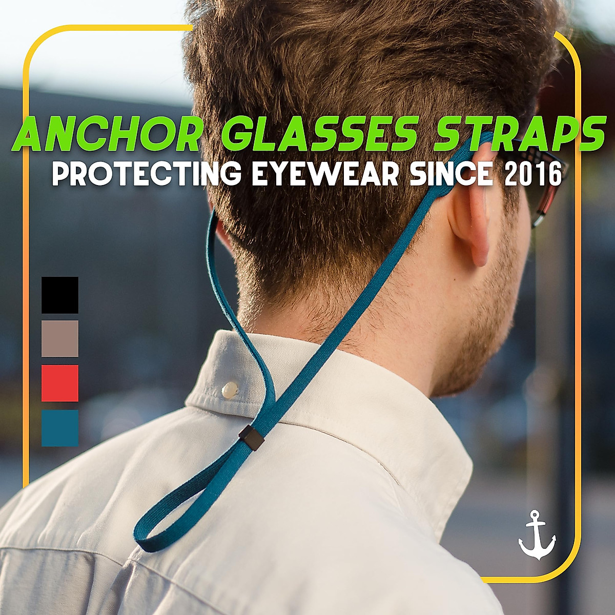 Anchor Glasses Straps Glasses Strap 4 Pack Sunglasses Strap Adjustable Stretch Universal Fit for Kids to Adult Sport Eyewear Holder Retainer