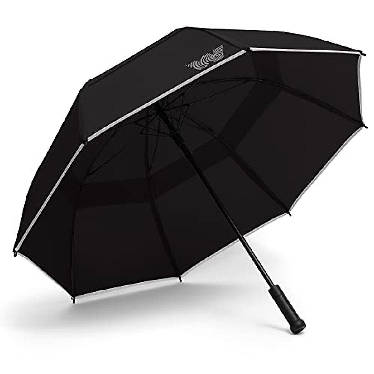 Weatherman Umbrella - Stick Umbrella - Windproof Umbrella Resists Up to 55 MPH Winds (Black)