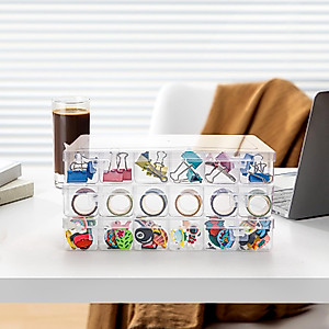 Tosnail 3 Pack 36 Compartments Clear Plastic Craft Storage Organizer Small Parts Organizer with Dividers