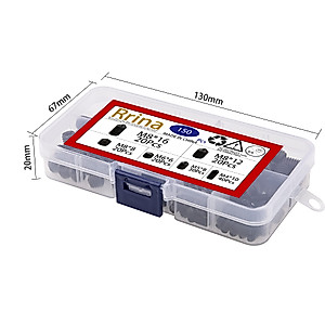Rrina 150Pcs M4/M5/M6/M8 Hex Allen Head Socket Set Screws Grub Screw Bolts Assortment Kit,12.9 Class Alloy Steel Internal Hex Drive Cup-Point Screws
