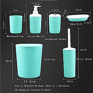 BAWAQAF Bathroom Set,Bathroom Decor Sets Accessories,6 Pcs Lavender Bathroom Accessories Set,Bathroom Accessory Set,Bathroom Accessories Set with Trash Can