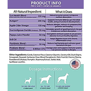 Googipet Probiotics for Dogs - Dog Probiotics and Digestive Enzymes - Natural Dog Probiotic Chews W/Prebiotics & Pumpkin, Helps Dog Diarrhea, Constipation, Digestion, Allergies & Immunity