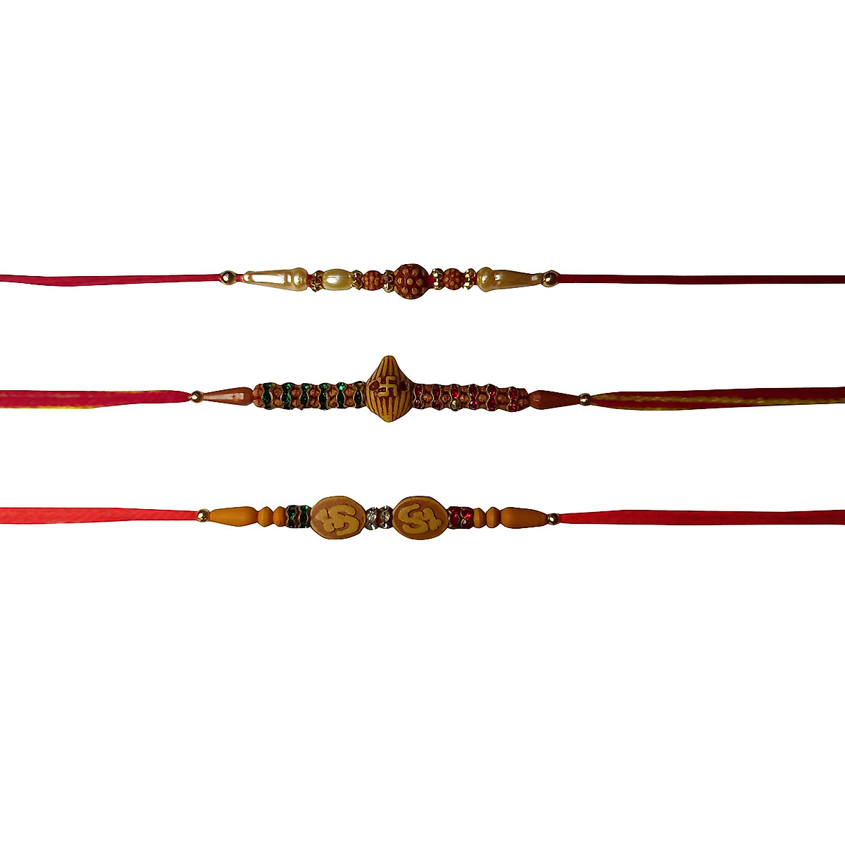 Rakhi 3 Designer Rakhi For Brother Dora Pattern Rakhi For Bhaiya & Bhabhi with Roli Chawal|Bracelet for Boy's & men| Rudraksh Rakhi|Rakhi Combo For Brothers|Best Rakhi For Brother Rakshabandhan